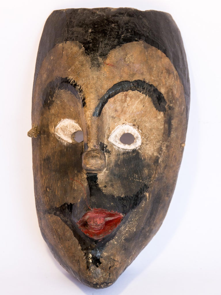 Wooden Lucu or Joker Mask from the Dayak, East Borneo, Early to Mid ...
