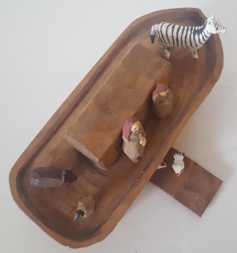 Wooden Model or Toy, of Noah's Ark, with Noah, His Wife Naamah, and ...
