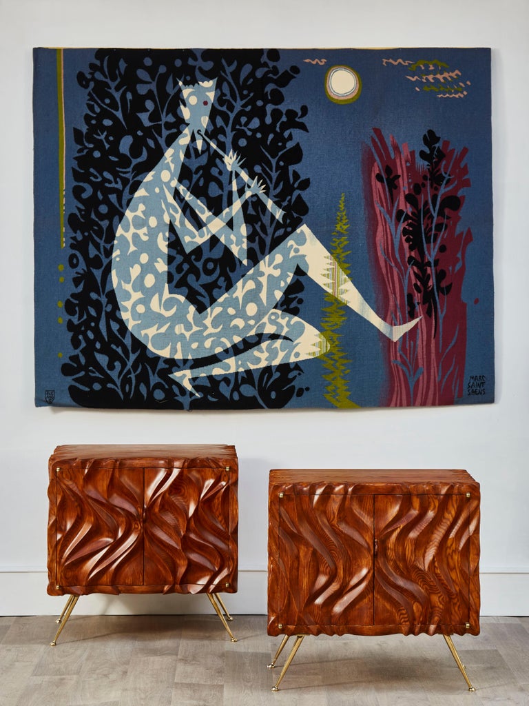 Wooden Nightstands by G. Nicolet at 1stDibs