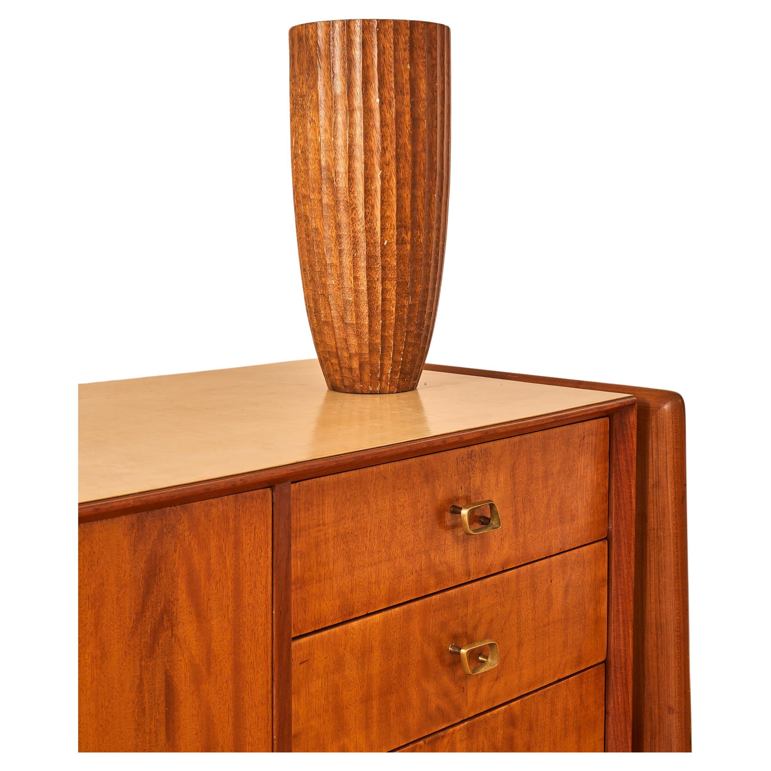 Wooden Reeded Vase at 1stDibs