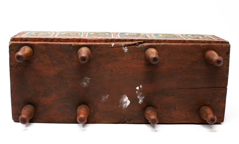 Wooden Religious Hand Painted Box For Sale at 1stDibs