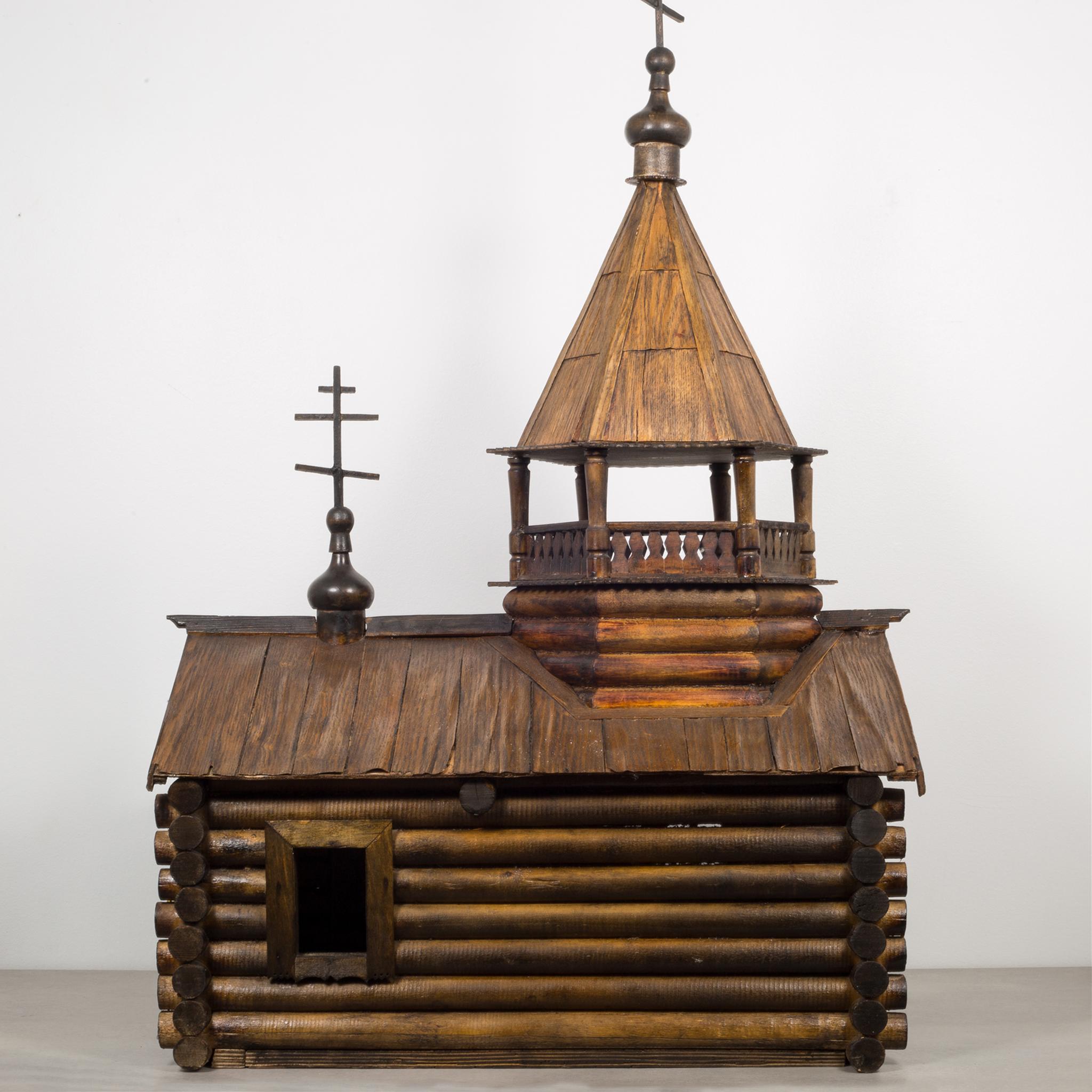 Wooden Russian Orthodox Church Log Cabin Model, circa 1900-1930 For ...