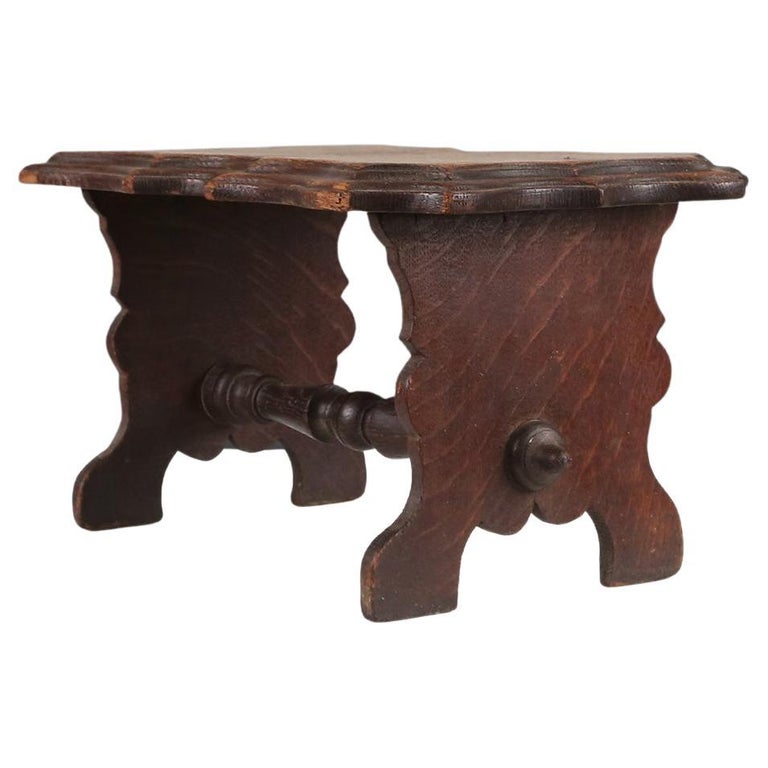 Wooden Rustic Stool, 1880s For Sale at 1stDibs