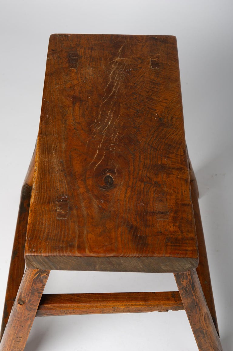 Wooden Rustic Stool For Sale at 1stDibs