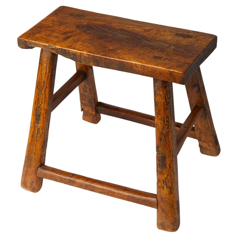 Wooden Rustic Stool For Sale at 1stDibs
