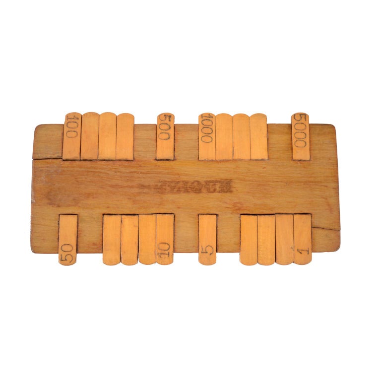 Wooden Scoreboard of the Second Half of the 1800 for the Bezique Card ...