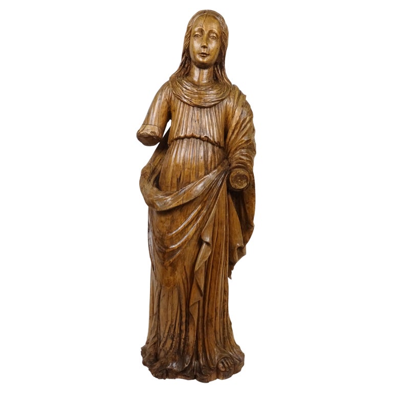 Wooden Sculpture "Female Figure," Late 15th Century For Sale at 1stDibs