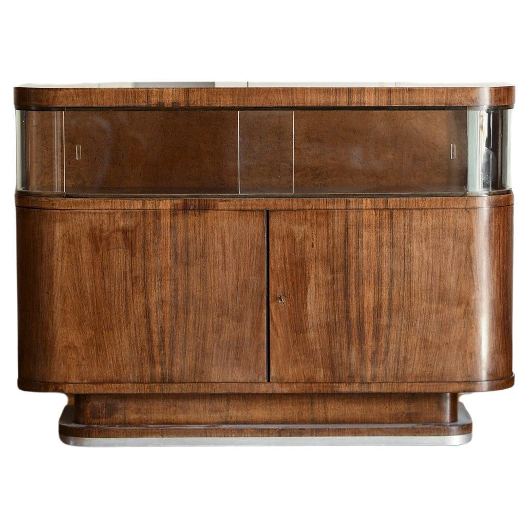 1920s Dutch Sideboard with Glass Sliding and Wooden Folding Doors in ...