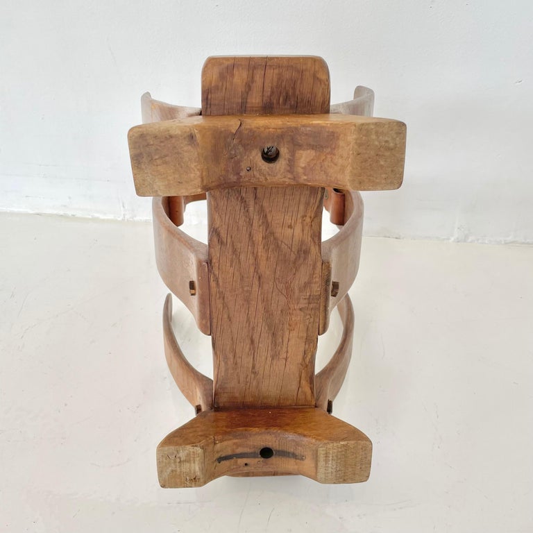 Jacques Adnet Style Wooden Skeletal Magazine Rack For Sale at 1stDibs
