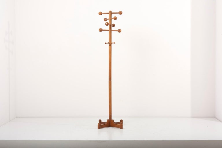 Wooden Sputnik Coat Rack or Stand, Denmark, 1960s For Sale at 1stDibs