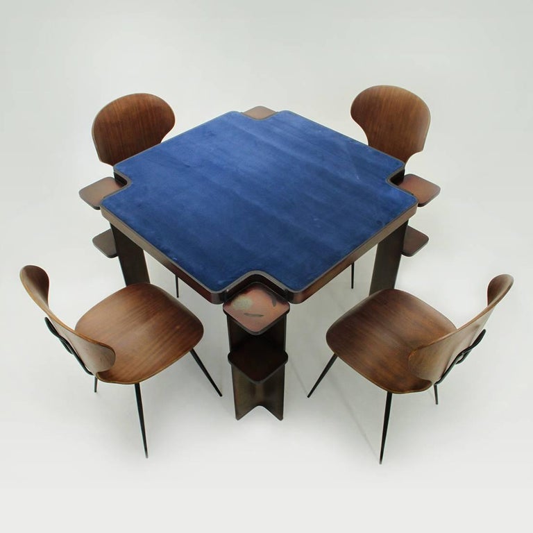 Wooden Square Game Table by Cini and Nils, 1970s at 1stDibs
