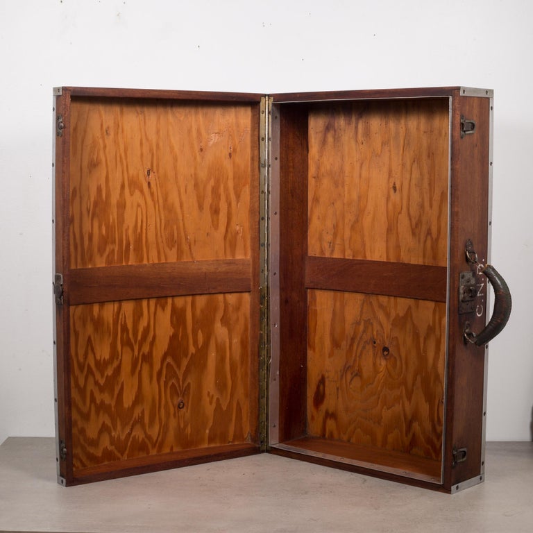 Wooden Suitcase with Leather Handle, circa 1940 at 1stDibs