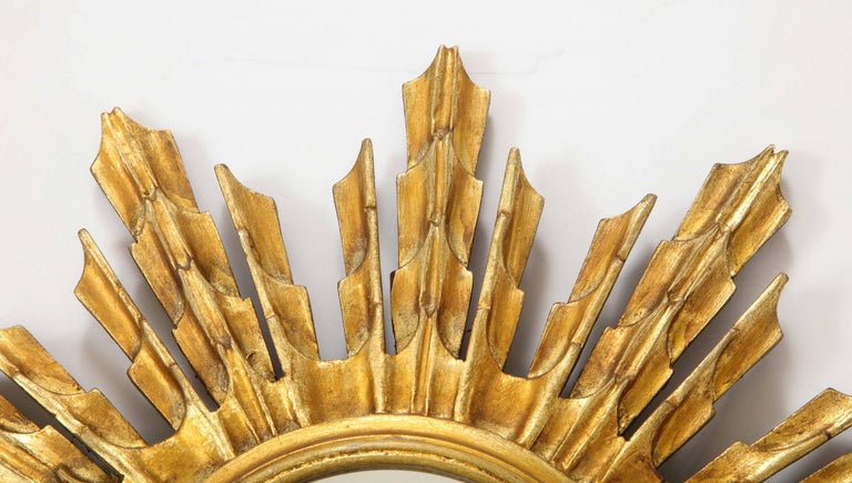 Wooden Sunburst Mirror at 1stDibs