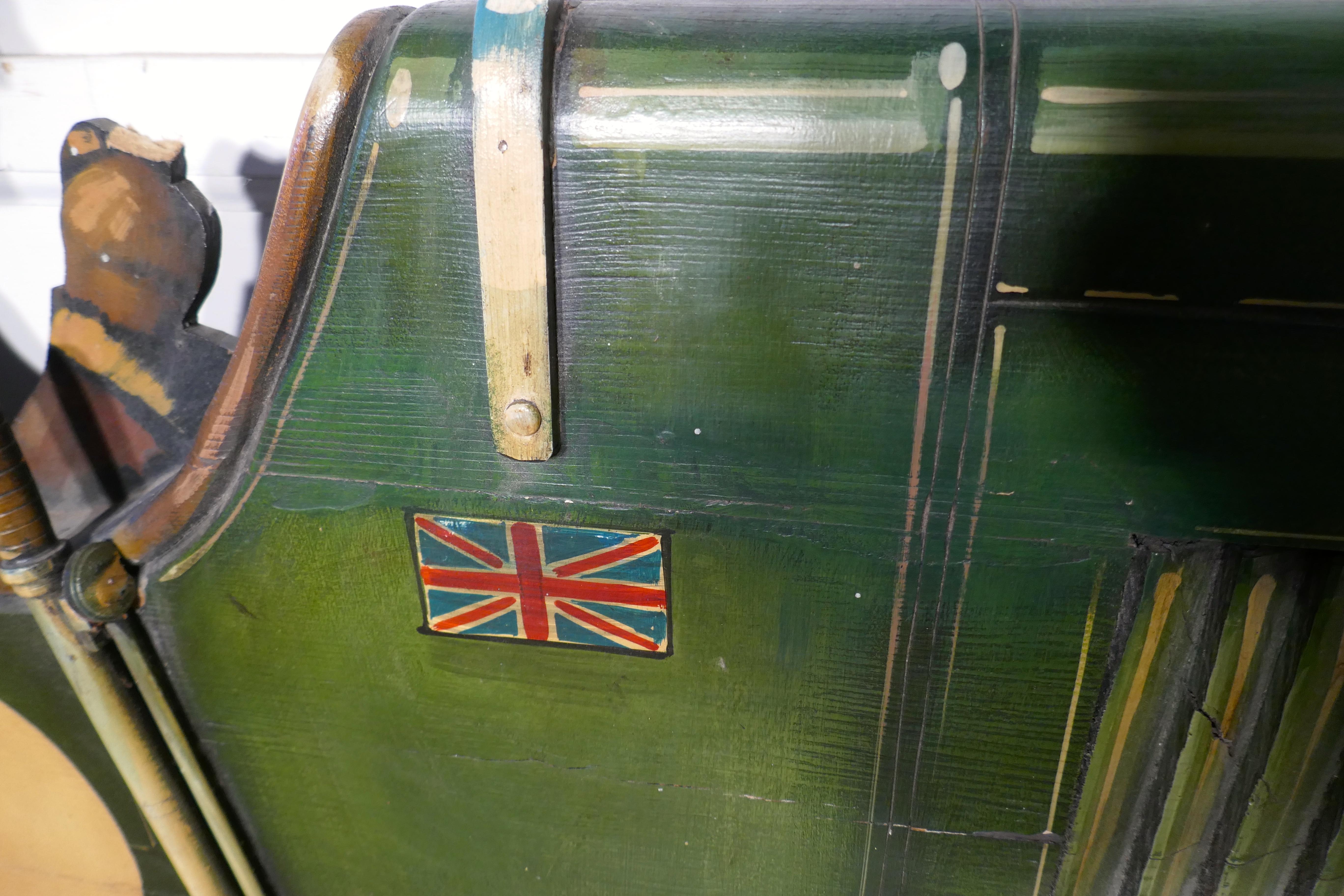 Wooden Trade Sign Advertising Model of a 3D Art Deco Bentley Racing Car ...