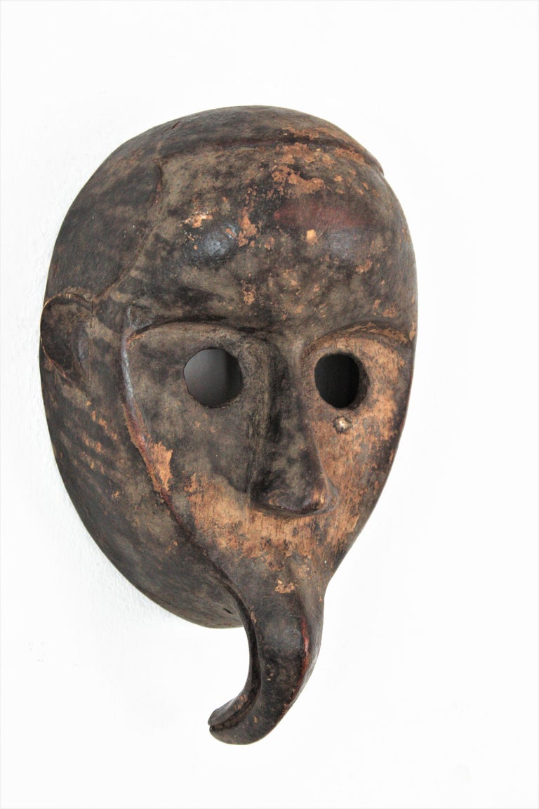 Wooden Traditional Tribal Mask Wall Decoration For Sale at 1stDibs