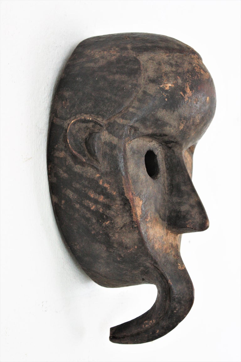 Wooden Traditional Tribal Mask Wall Decoration For Sale at 1stDibs