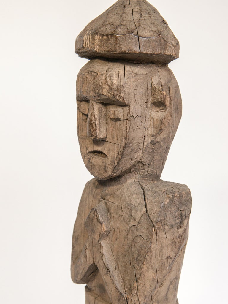 Wooden Tribal Statue from West Nepal, Mid-20th Century, Mounted on a ...