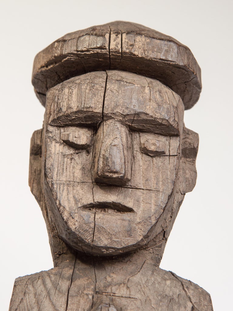 Wooden Tribal Statue from West Nepal, Mid-20th Century, Mounted on a ...
