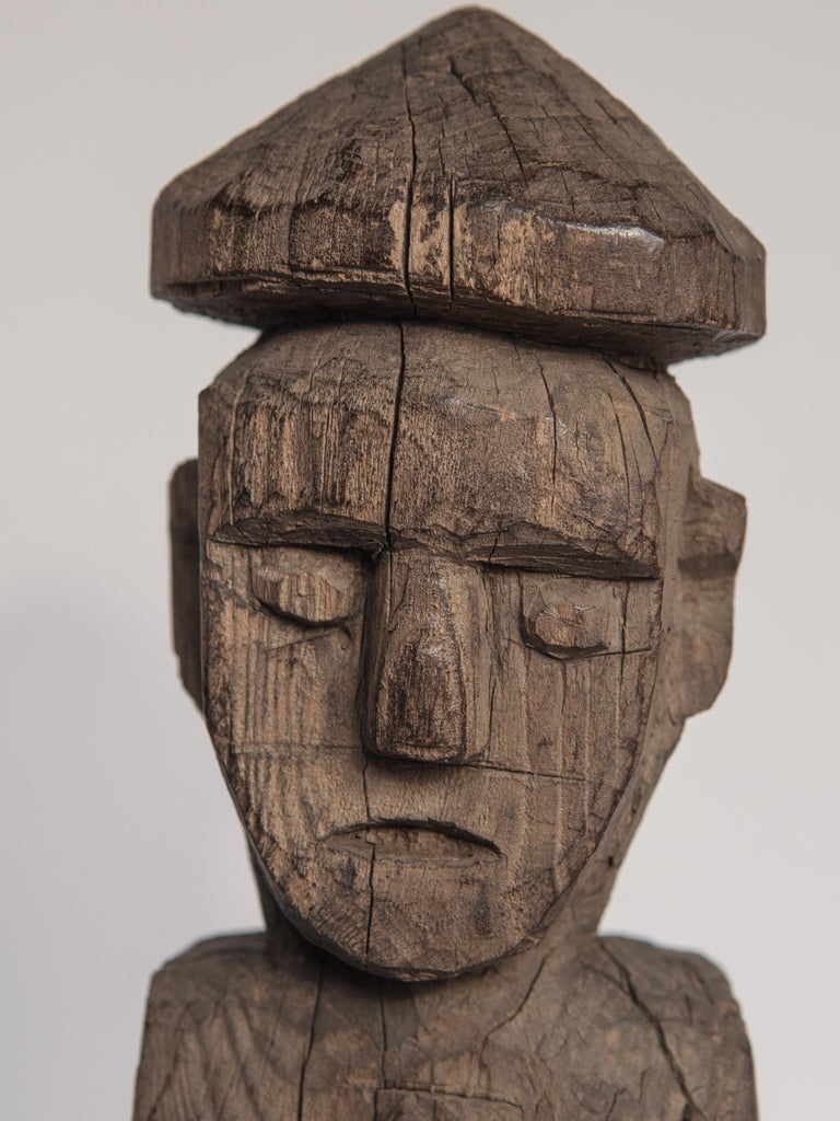 Wooden Tribal Statue from West Nepal, Mid-20th Century, Mounted on a ...