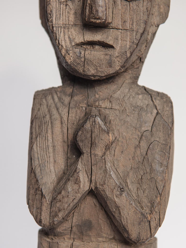 Wooden Tribal Statue from West Nepal, Mid-20th Century, Mounted on a ...