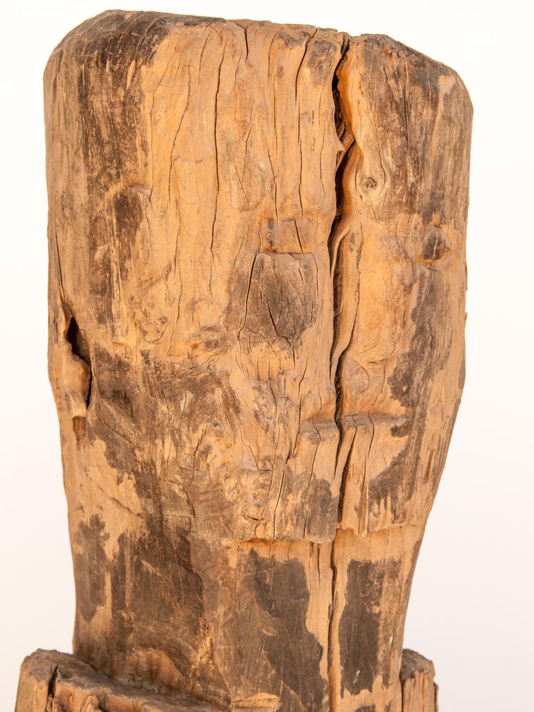 Wooden Tribal Statue or Bridge Figure from West Nepal, Early to Mid ...