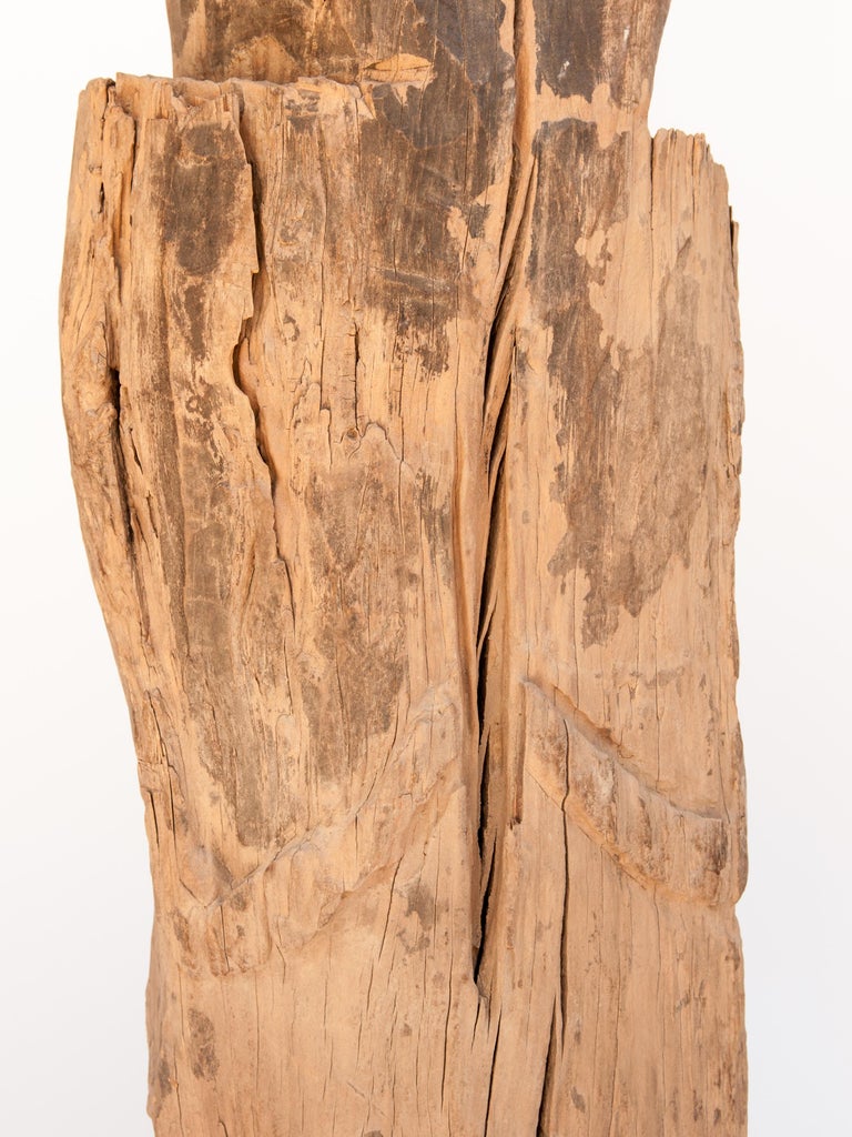 Wooden Tribal Statue or Bridge Figure from West Nepal, Early to Mid ...