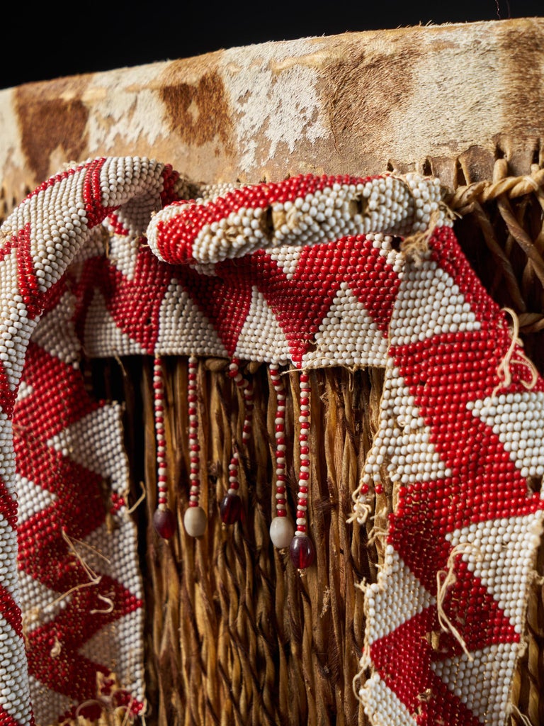 Wooden Tutsi Drum Decorated with Cord and Membrane in Animal Skin For ...