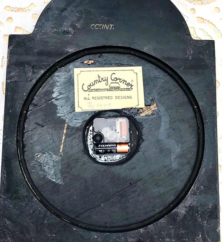 Wooden Wall Clock by Country Corner For Sale at 1stDibs