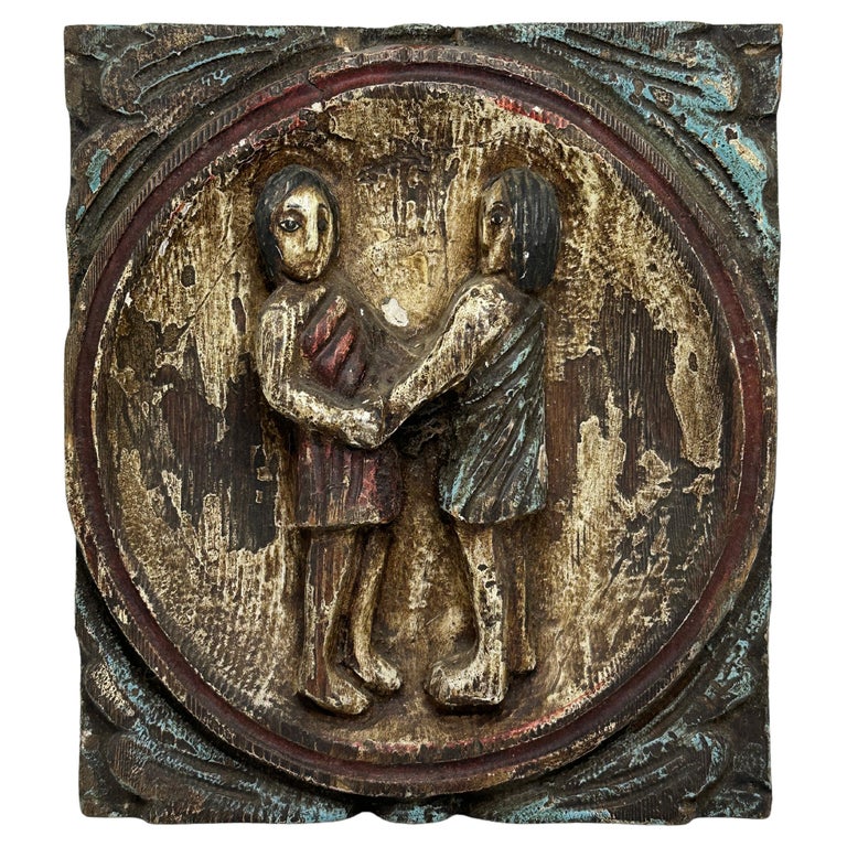 Wooden Zodiac Gemini Wall Plaque Relief Brutalist Midcentury, German ...