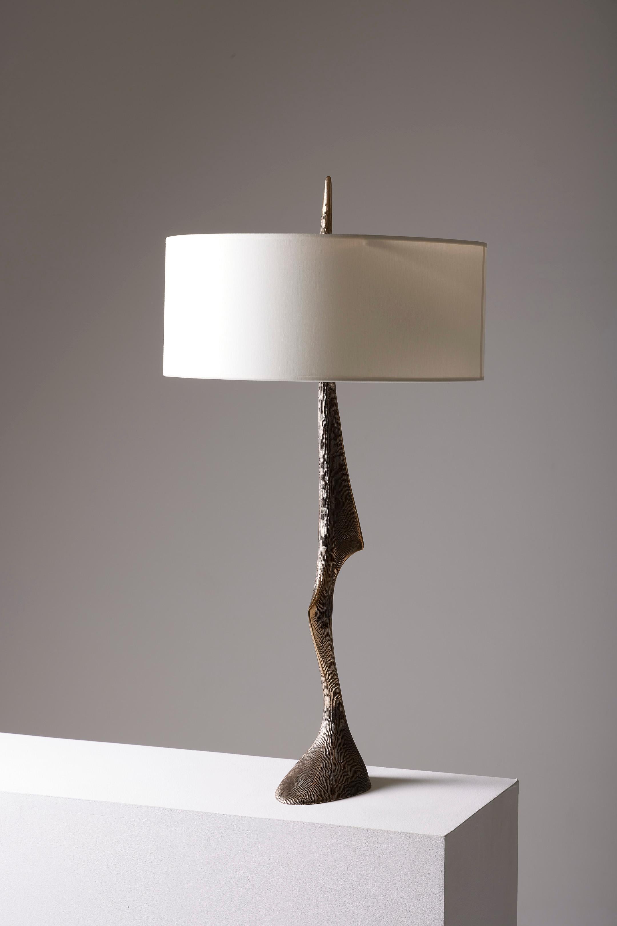 "Woodoak" lamp in bronze For Sale at 1stDibs