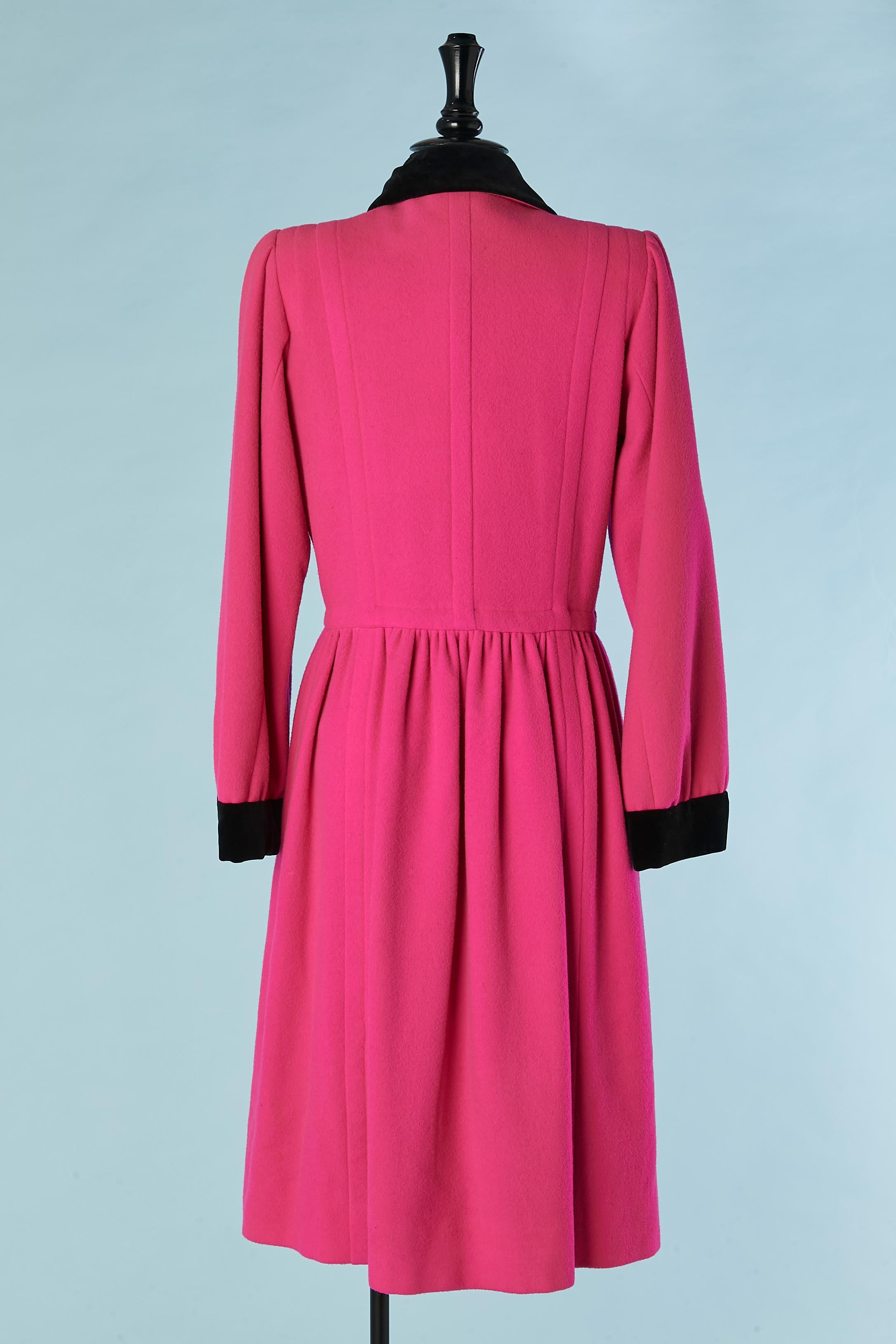 Wool double breasted coat with velvet details Yves Saint Laurent Rive ...