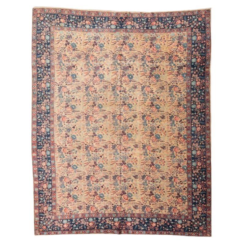Wool Handmade Kirman Rug Classic Flowers, Leaves and Branches Design ...