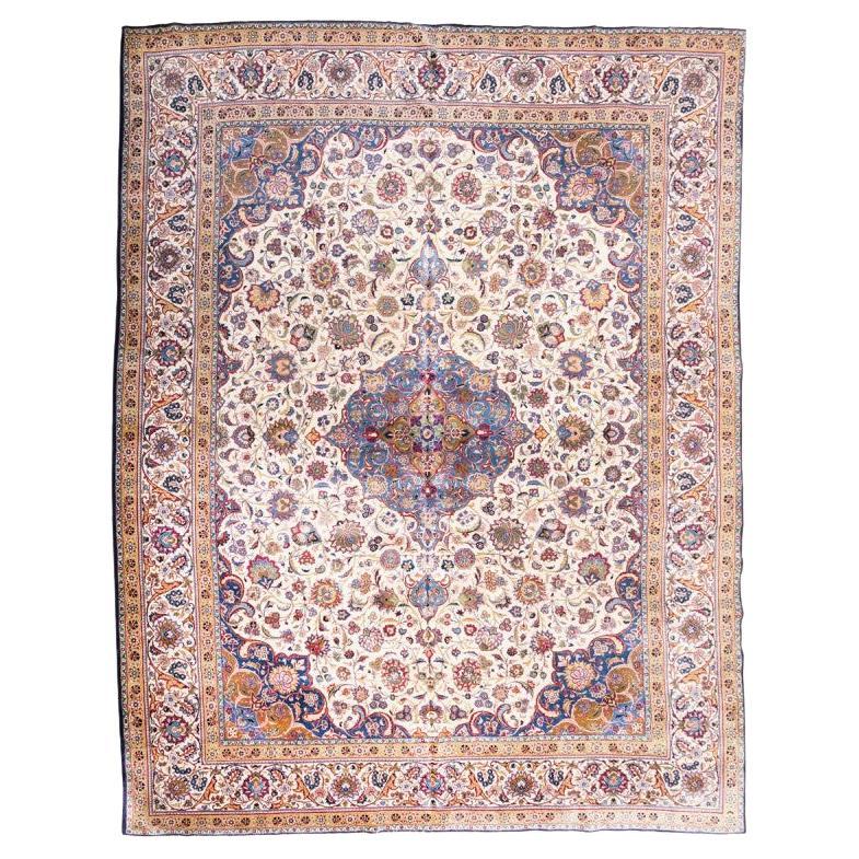 Wool Handmade Kirman Rug Classic Flowers, Leaves and Branches Design ...