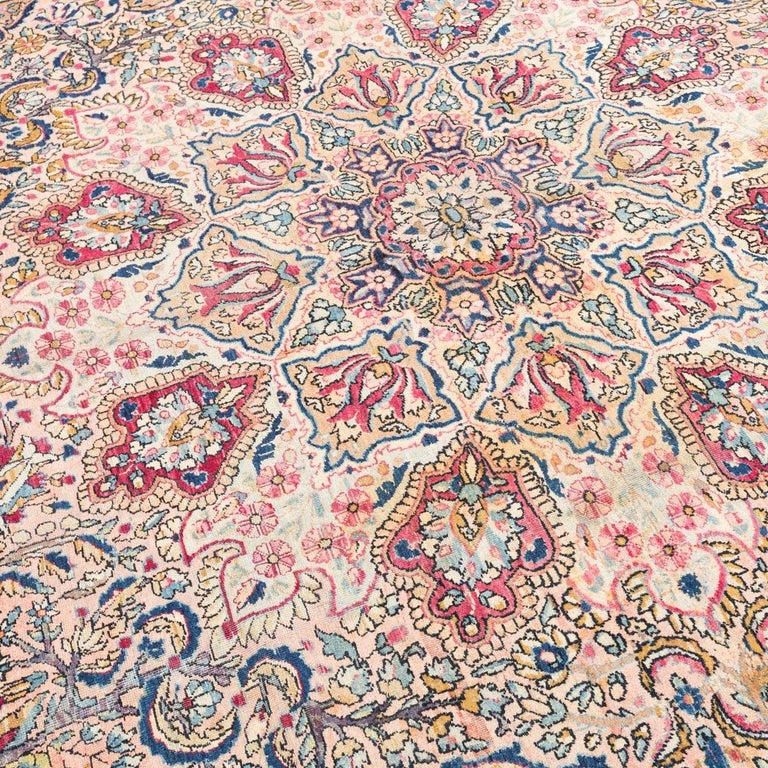 Wool Handmade Kirman Rug Classic Flowers, Leaves and Branches Design ...