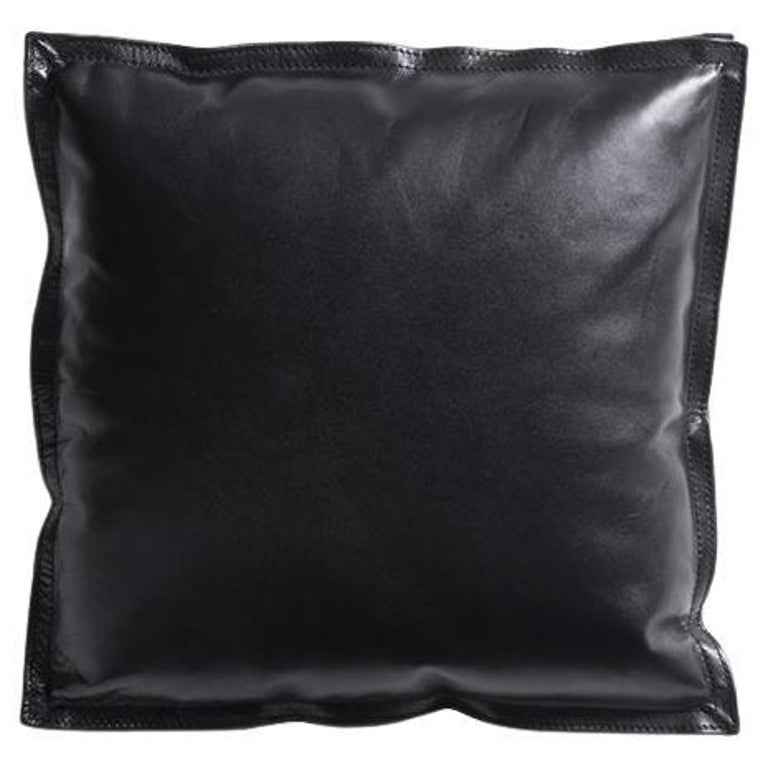 Wool and Leather Scatter Cushion with Goose Feather Insert For Sale at ...