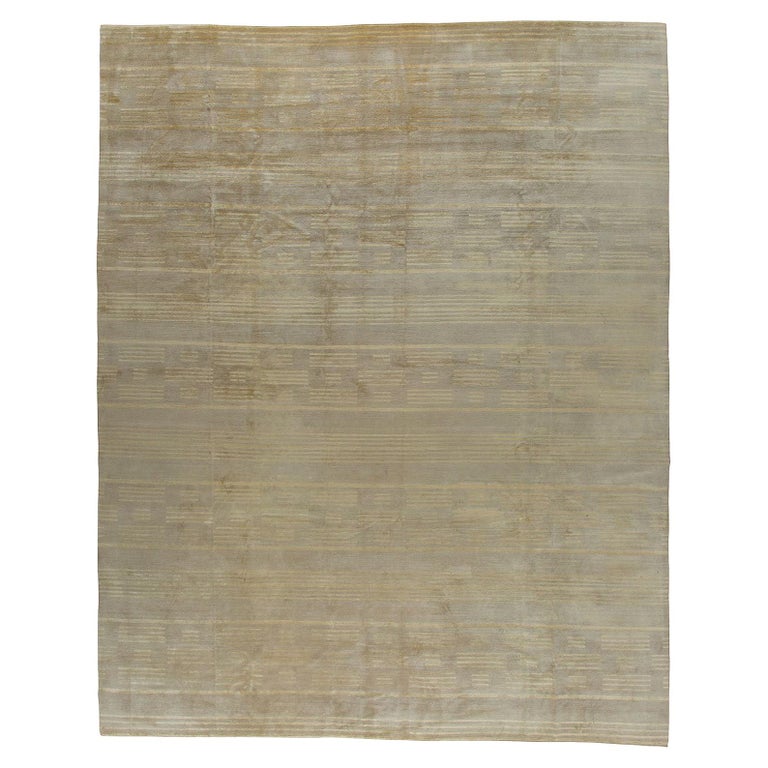 Wool Silk Modern Tibetan Rug For Sale at 1stDibs | tibetan silk rugs