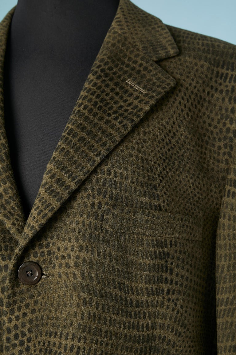 Wool single breasted jacket with snake print pattern Versace Classic V2 ...