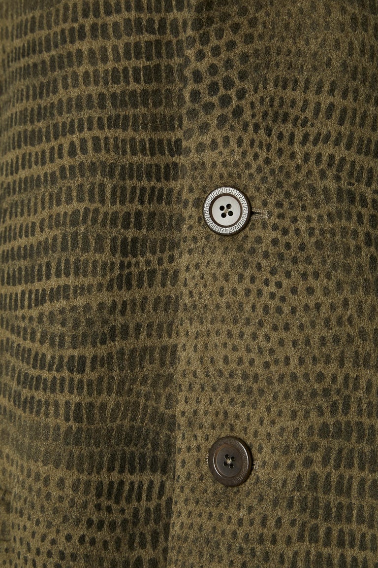 Wool single breasted jacket with snake print pattern Versace Classic V2 ...