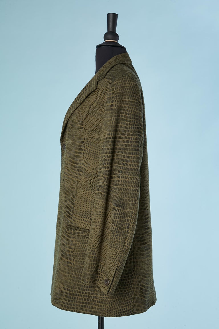 Wool single breasted jacket with snake print pattern Versace Classic V2 ...