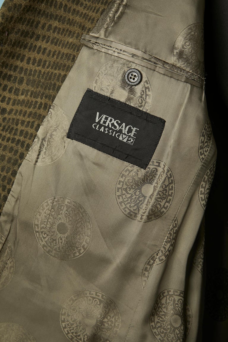 Wool single breasted jacket with snake print pattern Versace Classic V2 ...