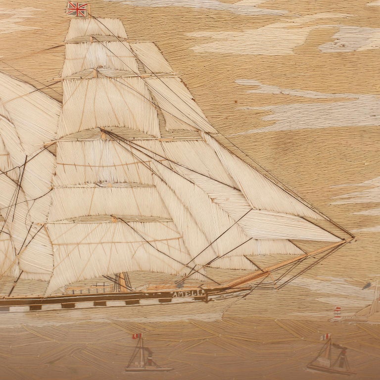Wool Work 'Woolie' Needlepoint Embroidery of the British Ship Amelia ...