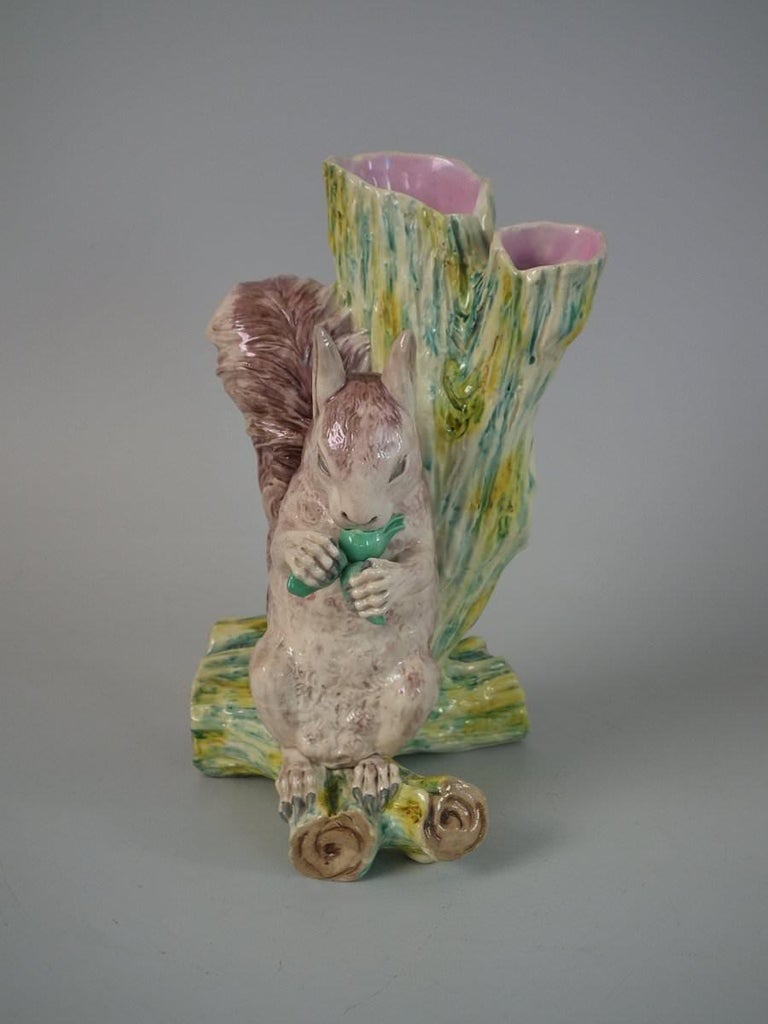 Worcester Majolica Squirrel Figural Vase at 1stDibs