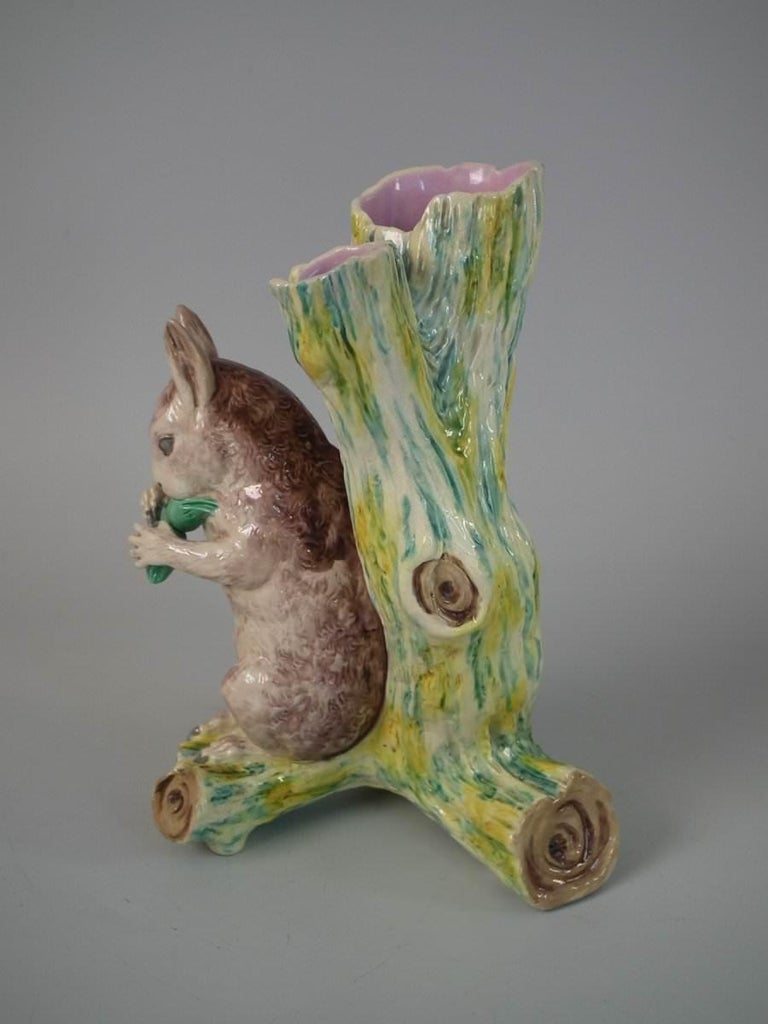 Worcester Majolica Squirrel Figural Vase at 1stDibs