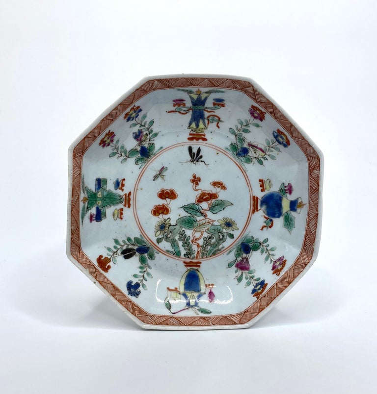 Worcester Octagonal Teabowl and Saucer, Famille Verte, circa 1753 For ...