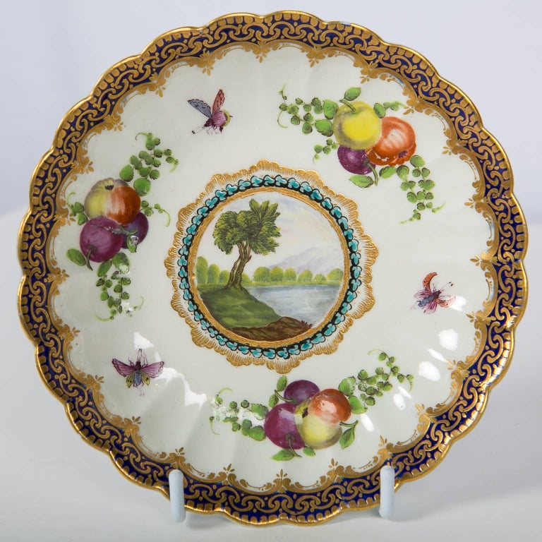 Worcester Porcelain 18th Century Cups and Saucers Pair in ‘Dalhousie ...