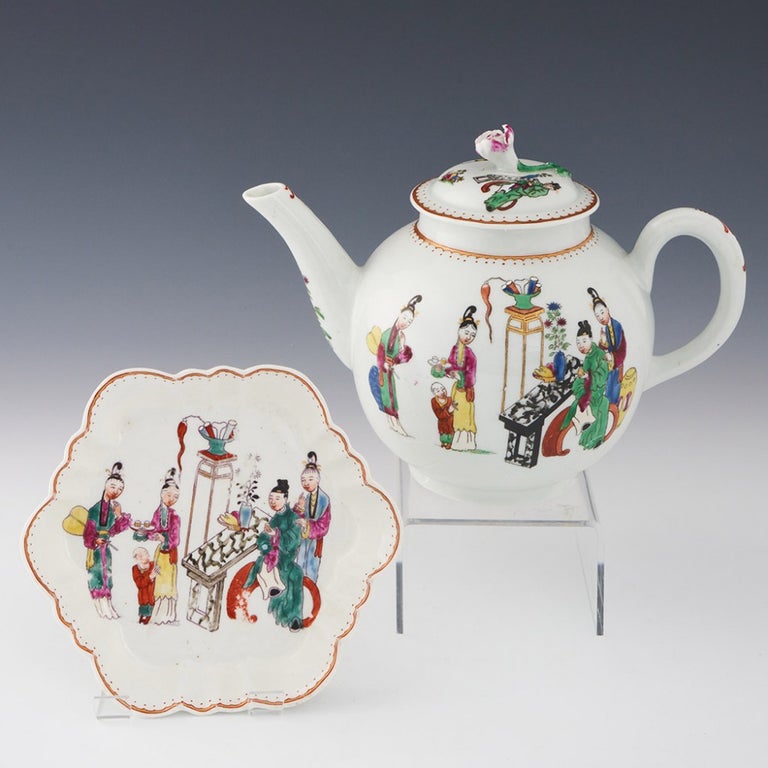 Worcester Porcelain First Period Chinese Family Pattern Teapot and ...
