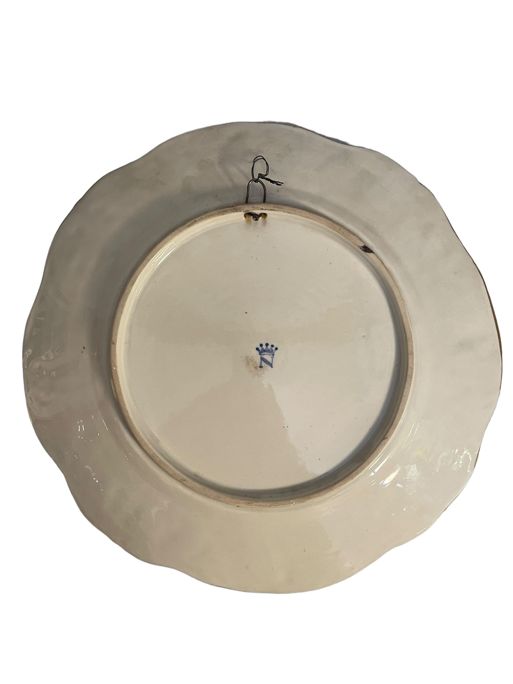 Worked and decorated ceramic plate, Capodimonte, 19th-20th century For ...