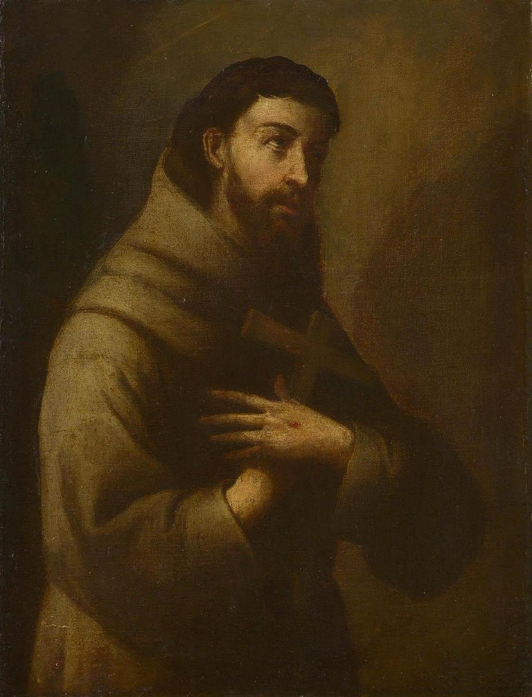 Workshop De Ribera Jusepe, Oil on Canvas "Saint Francis Assisi" For Sale at 1stDibs