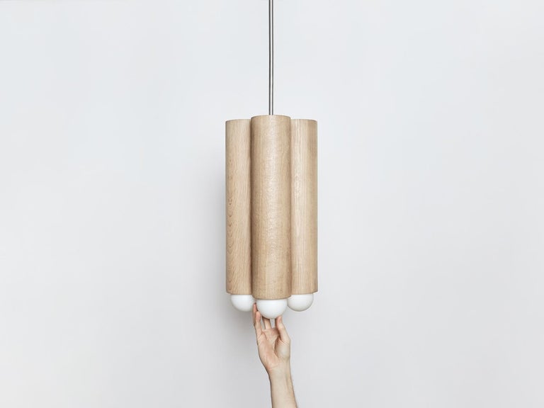 Workstead Tower Pendant IV in Bleached Maple and Brushed Nickel For ...