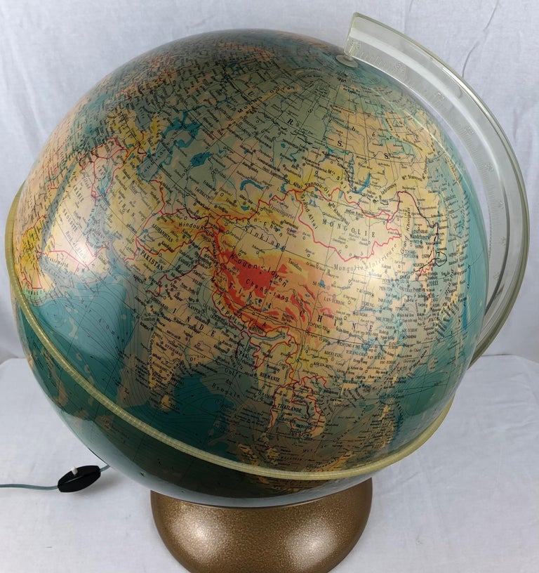 Mid-Century World Map Globe Table Light or Lamp For Sale at 1stDibs ...